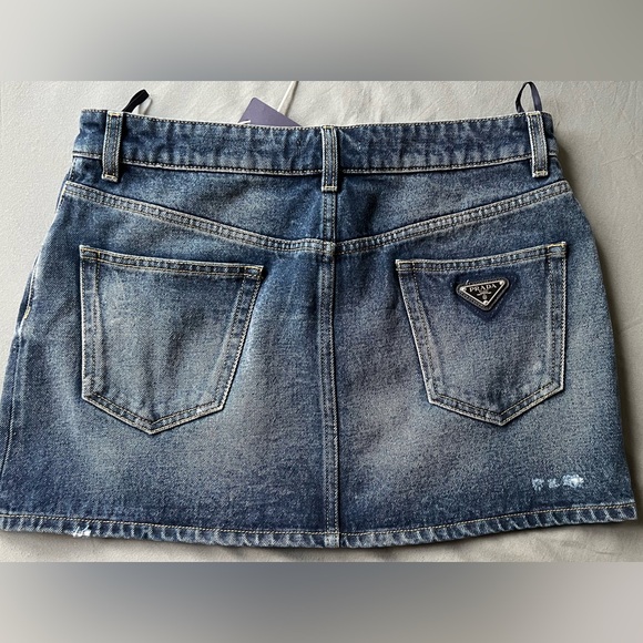 Prada | Skirts | Prada Organic Denim Mini Skirt | Poshmark